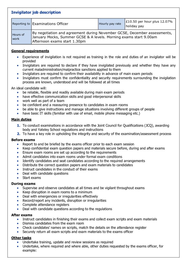 Vacancies – Yateley School