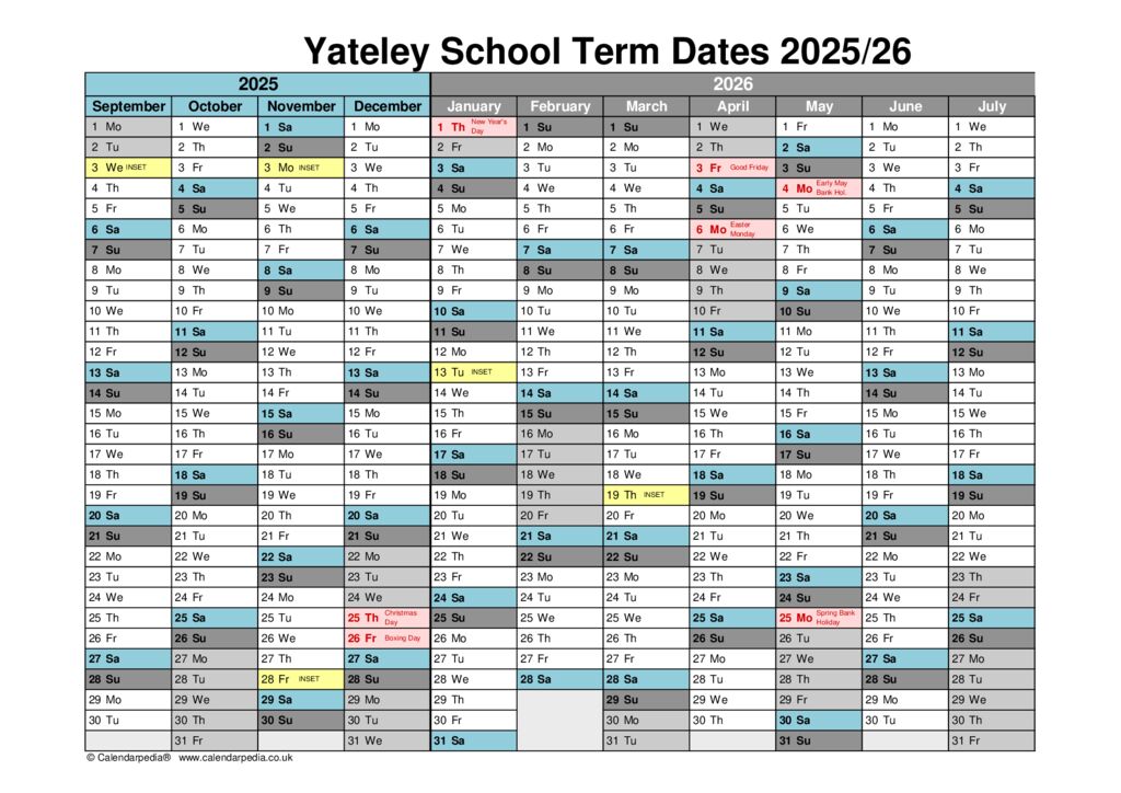 Term Dates – Yateley School