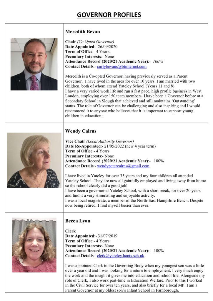 Governors – Yateley School
