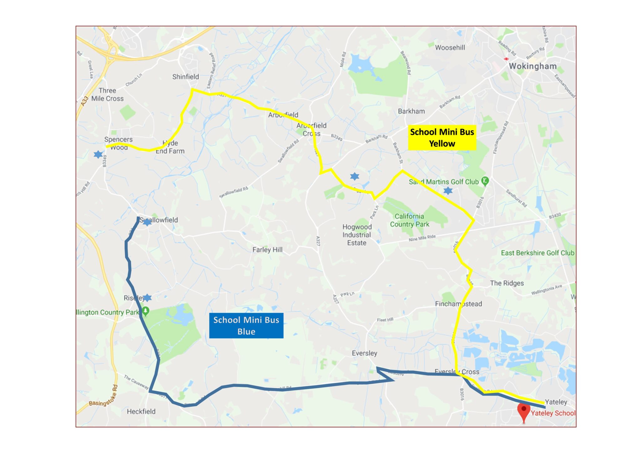 Mini Bus Route Map 2020 – Yateley School
