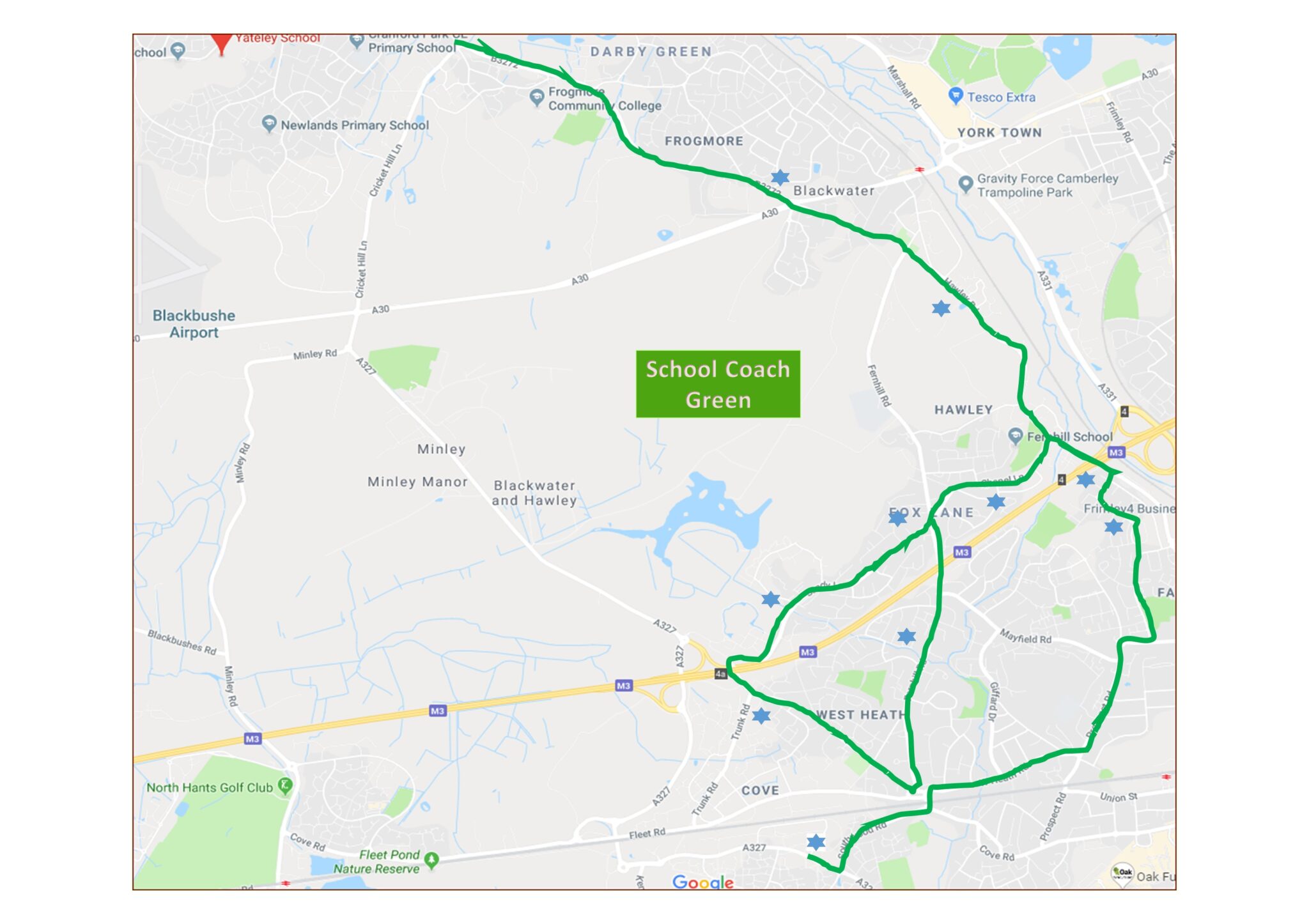 School Coach Route Map 2020 (002) – Yateley School