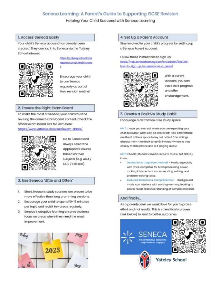 ONE STOP REVISION – Year 11 – Yateley School